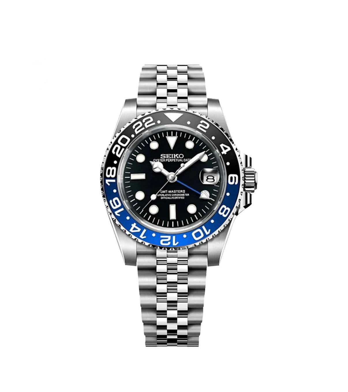 Seiko Mod GMT “Batman” – Dual Timezone Automatic Watch | ASTRA MODS ...