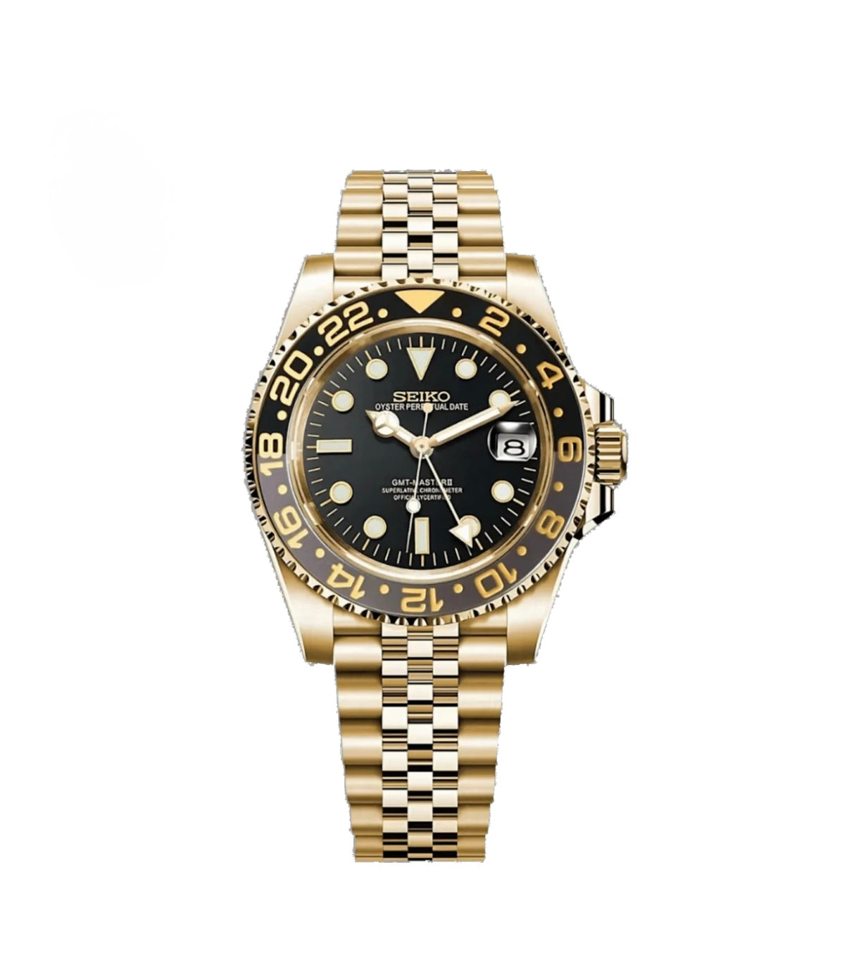 Seiko Mod GMT “Gold Rush” – Full Gold Automatic Dual-Time | ASTRA MODS ...